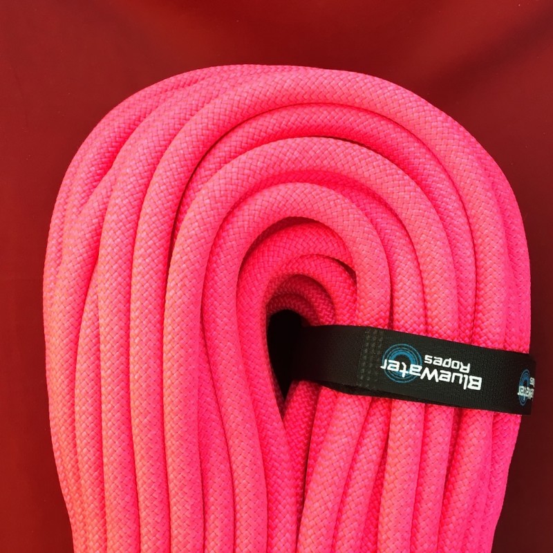 9.7mm Lightning Pro Dynamic Single Rope - 70m - Solid Pink - SlacklifeBC